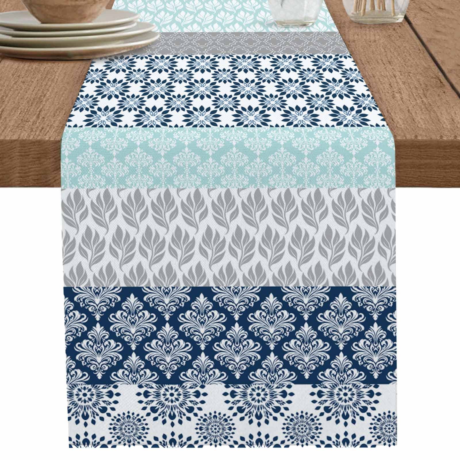 Vintage Bohemian Flower Geometric Stripe Table Runner-70 Inch Long ...