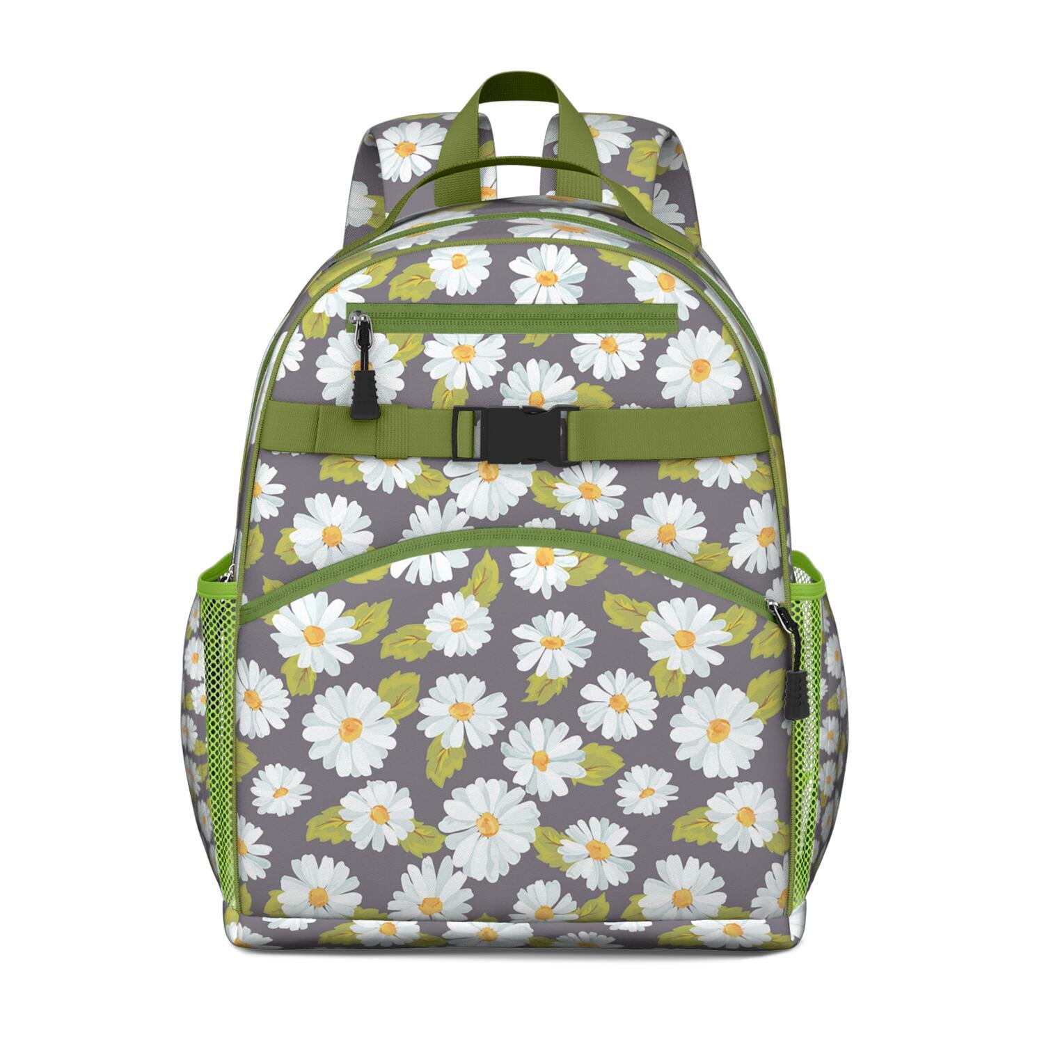 Vintage Boho Daisy Backpack for Toddlers Large Capacity School Backpack ...
