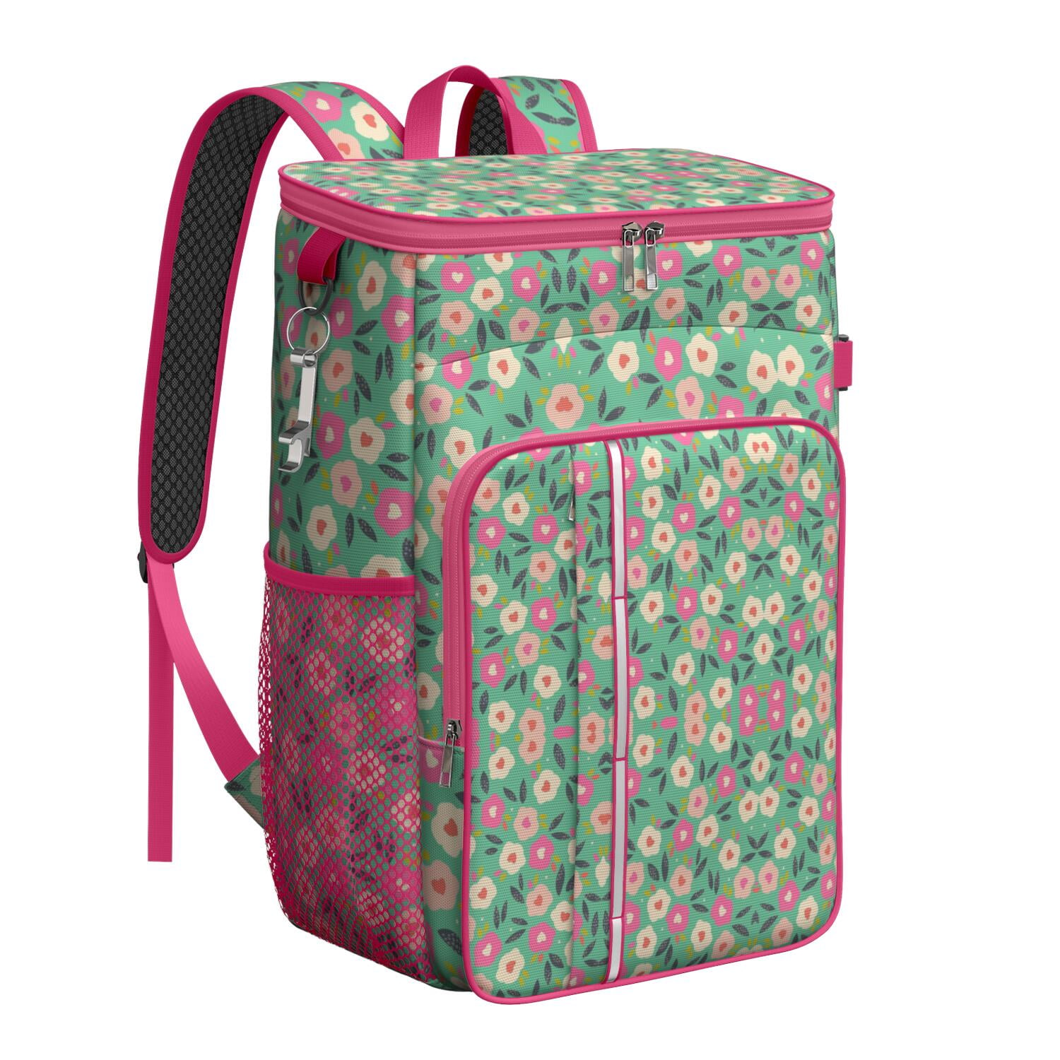 Vintage Boho Daisy Cooler Backpack - 20L Insulated Picnic Backpack with ...