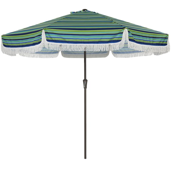 Vintage Boho Fringe Patio Umbrella 9FT - UV 50+ Sun Protection - 8 ...