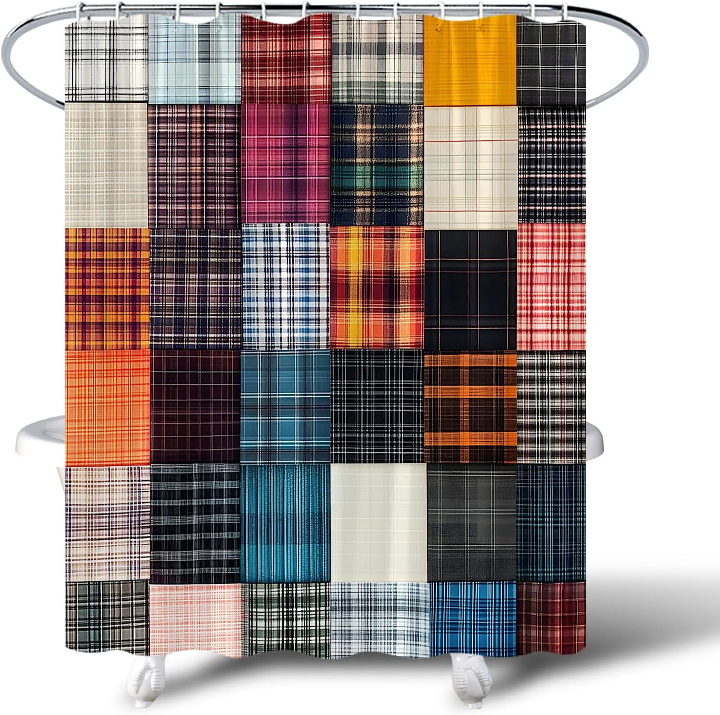 Vintage Boho Patchwork Shower Curtain Bohemian Western Country Patch ...