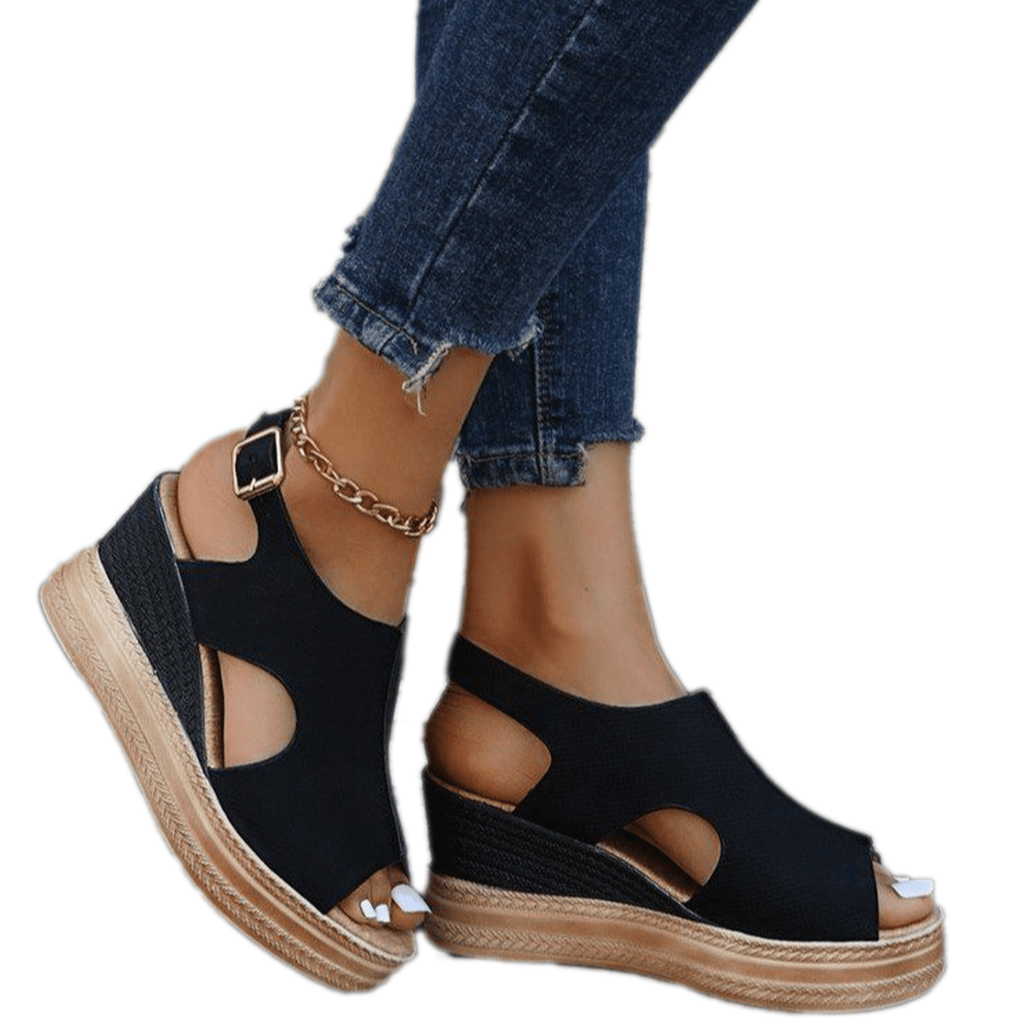 "Prreey Vintage Boho Sandals, Slingback Open Toe Wedges, Dressy Summer ...