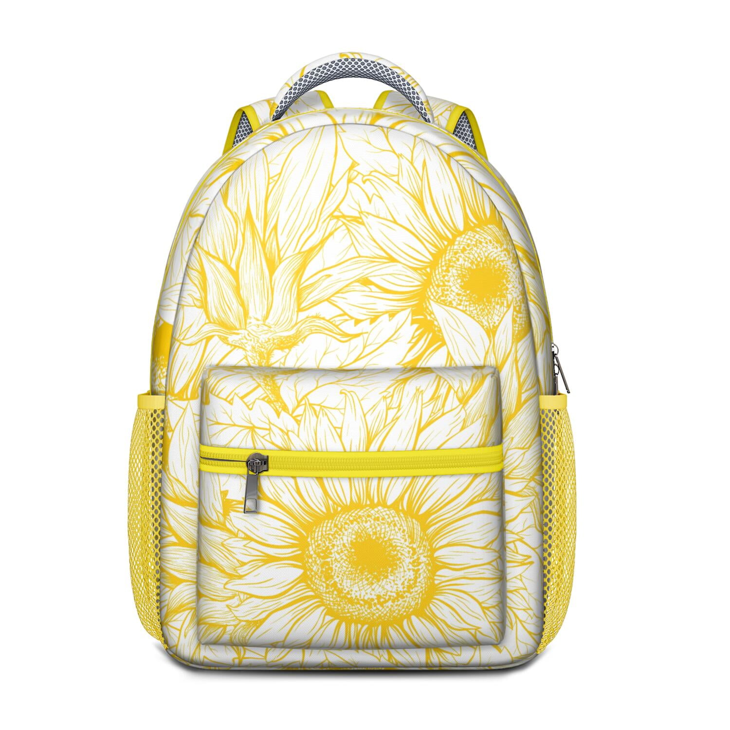 Vintage Boho Sunflower Backpack, Water-Resistant with Multi-Pocket ...
