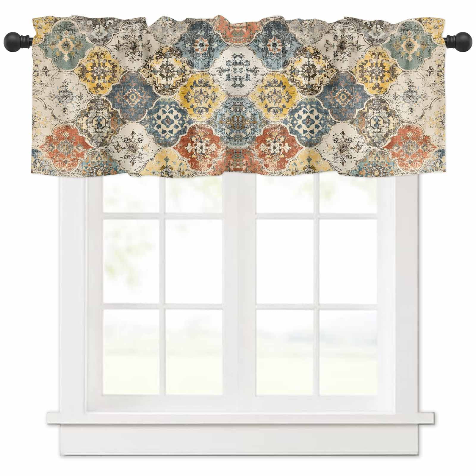 Vintage Boho Valances for Windows Farmhouse Kitchen Curtains Valances ...
