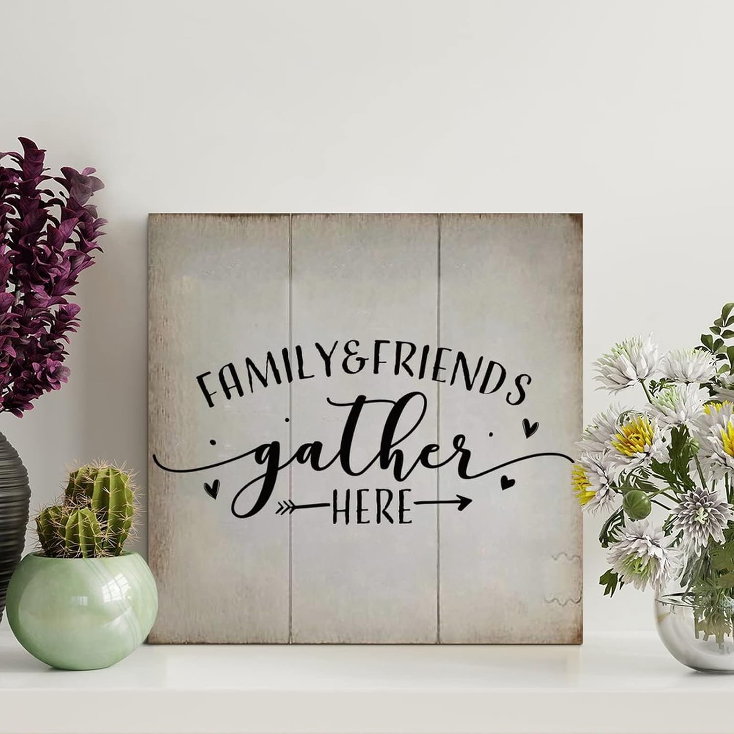 Vintage Boho Wooden Pallet Sign Family And Friends Gather Here Wood ...