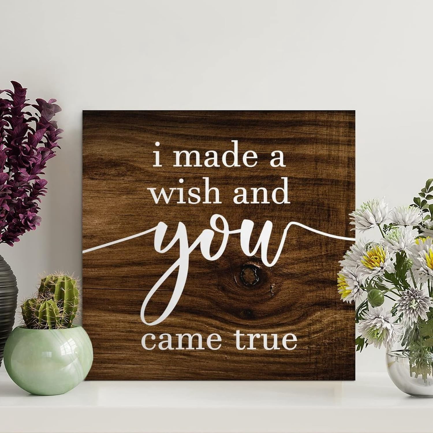 Vintage Boho Wooden Pallet Sign I Made A Wish And You Came True Wall ...