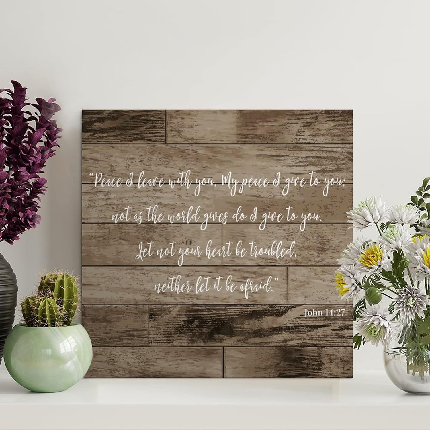 Vintage Boho Wooden Pallet Sign Peace I Leave With You Wood Signs 10X10 ...