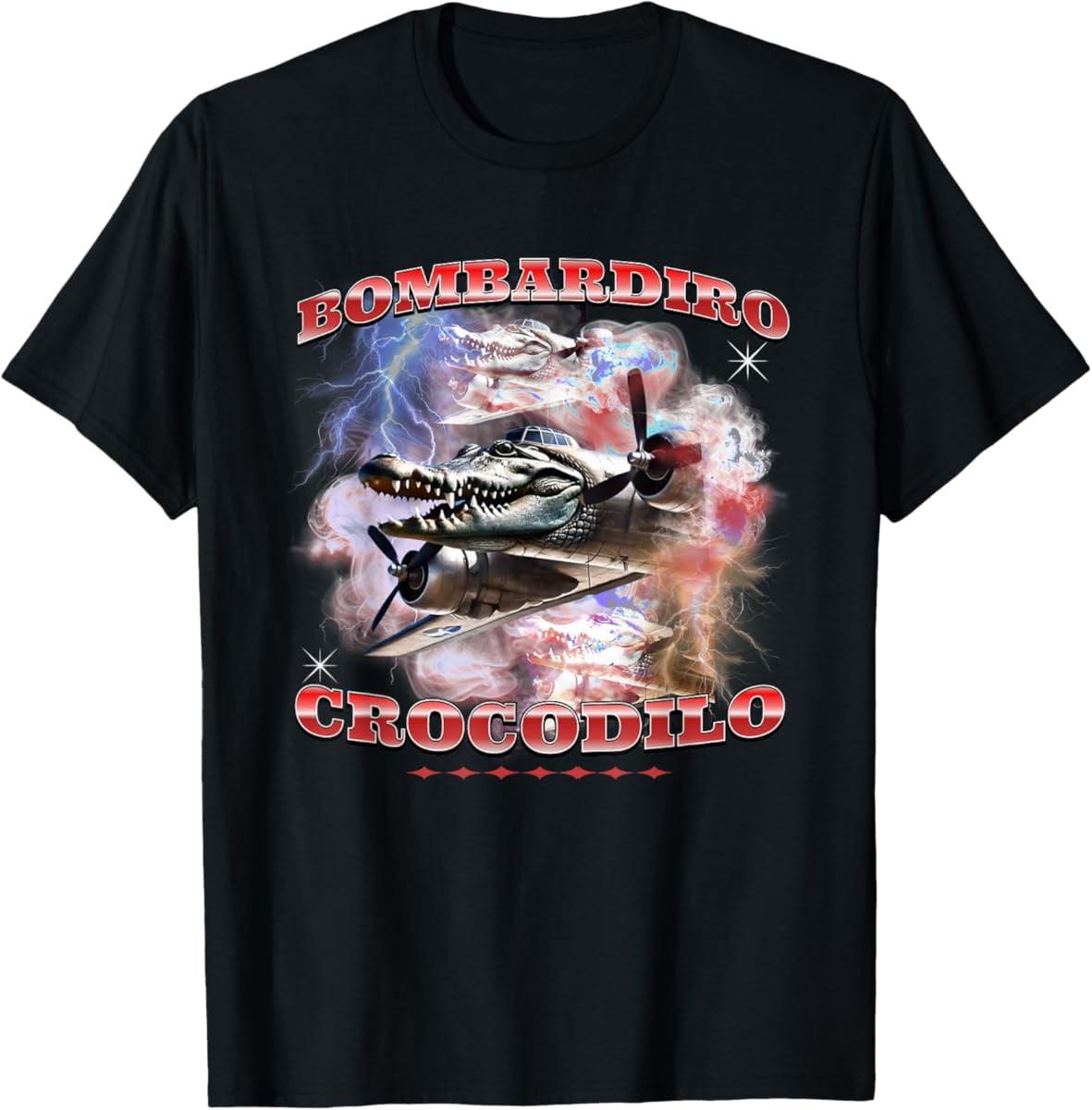 Vintage Bombardiro Crocodilo Italian Brainrot Meme Crocodile, T-Shirt ...