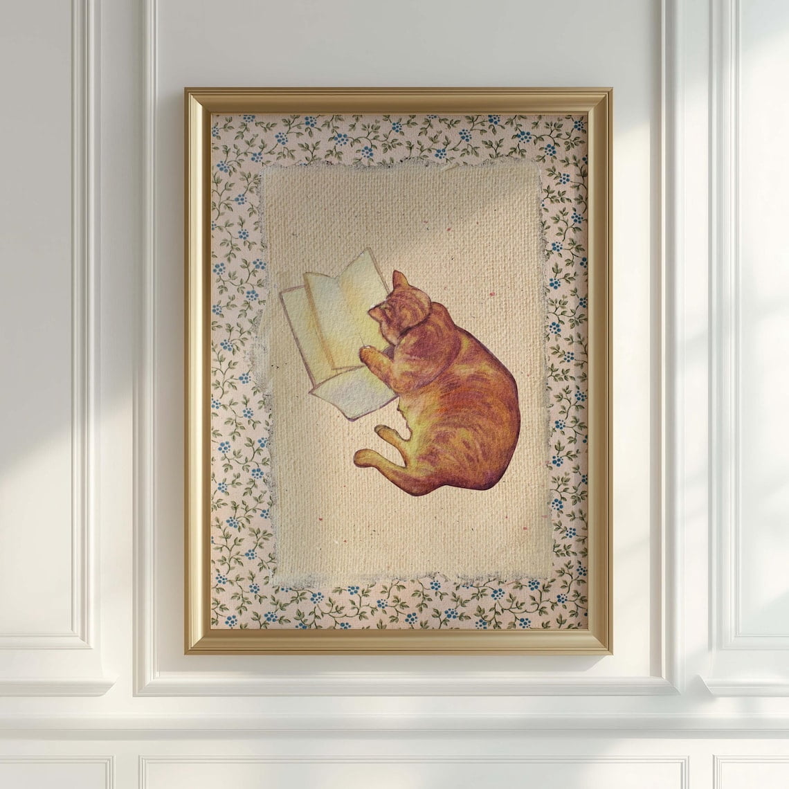 Vintage Book Art, Cute Reading Poster, Book Lover Gifts, Gift For ...