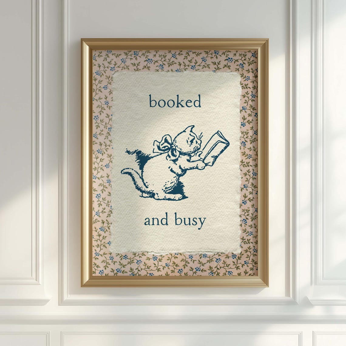 Vintage Book Art, Cute Reading Poster, Classroom Wall Art, Booked And ...