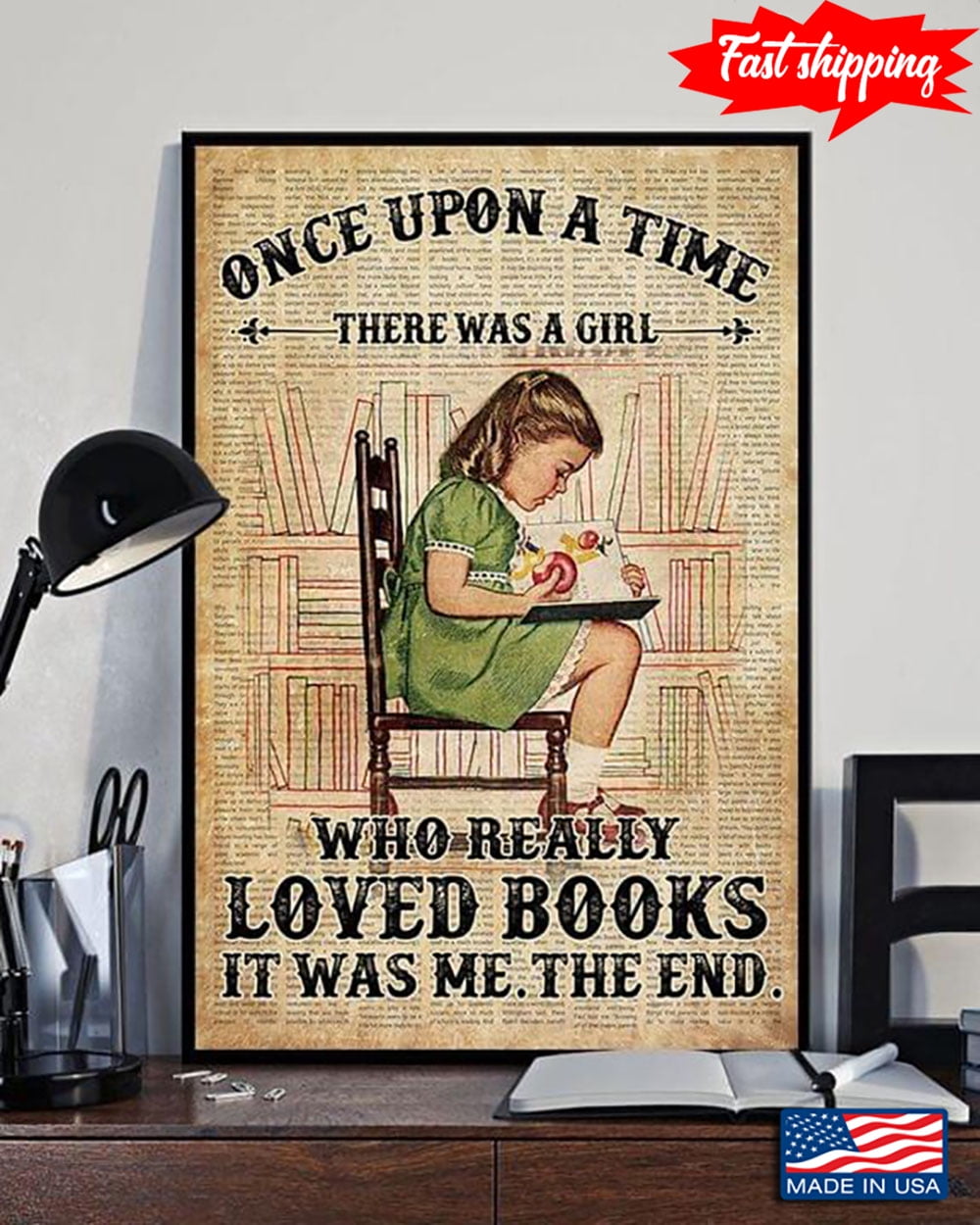 Vintage Book Page Theme Once Upon A Time There Was A Girl Who Really ...