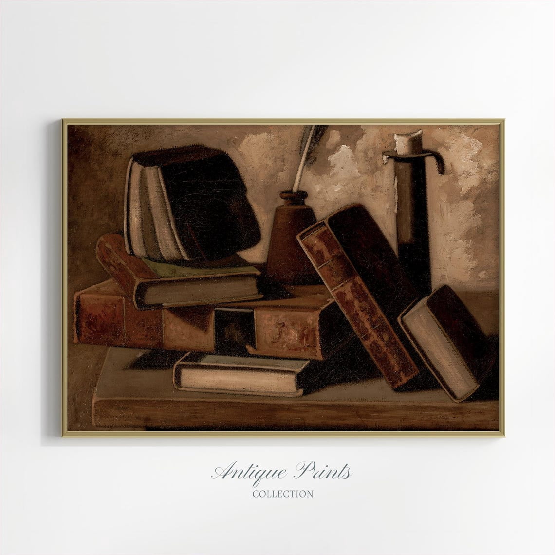 Vintage Book Poster, Library Wall Decor, Able Art, Rustic Farmhouse ...