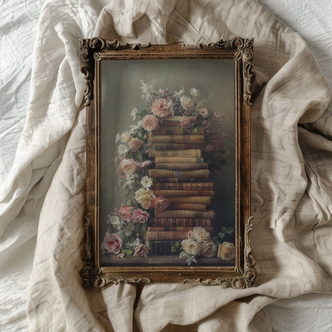 Vintage Book Wall Art Dark Cottagecore Wall Art For Reading Nook Decor ...