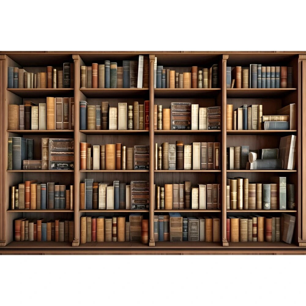 Vintage Bookshelf Backdrop Library Books Interior Photography ...