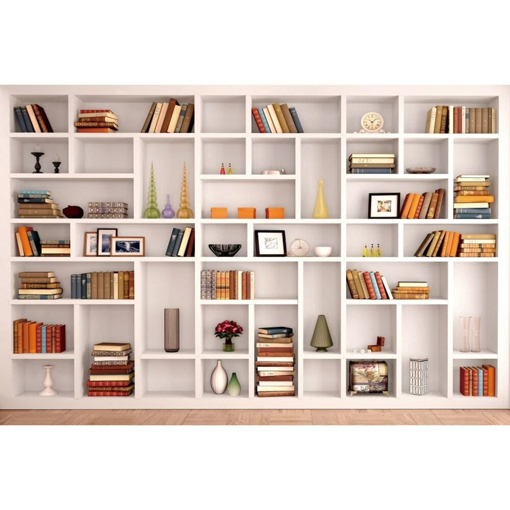 Vintage Bookshelf Backdrop Library Books Interior Photography ...