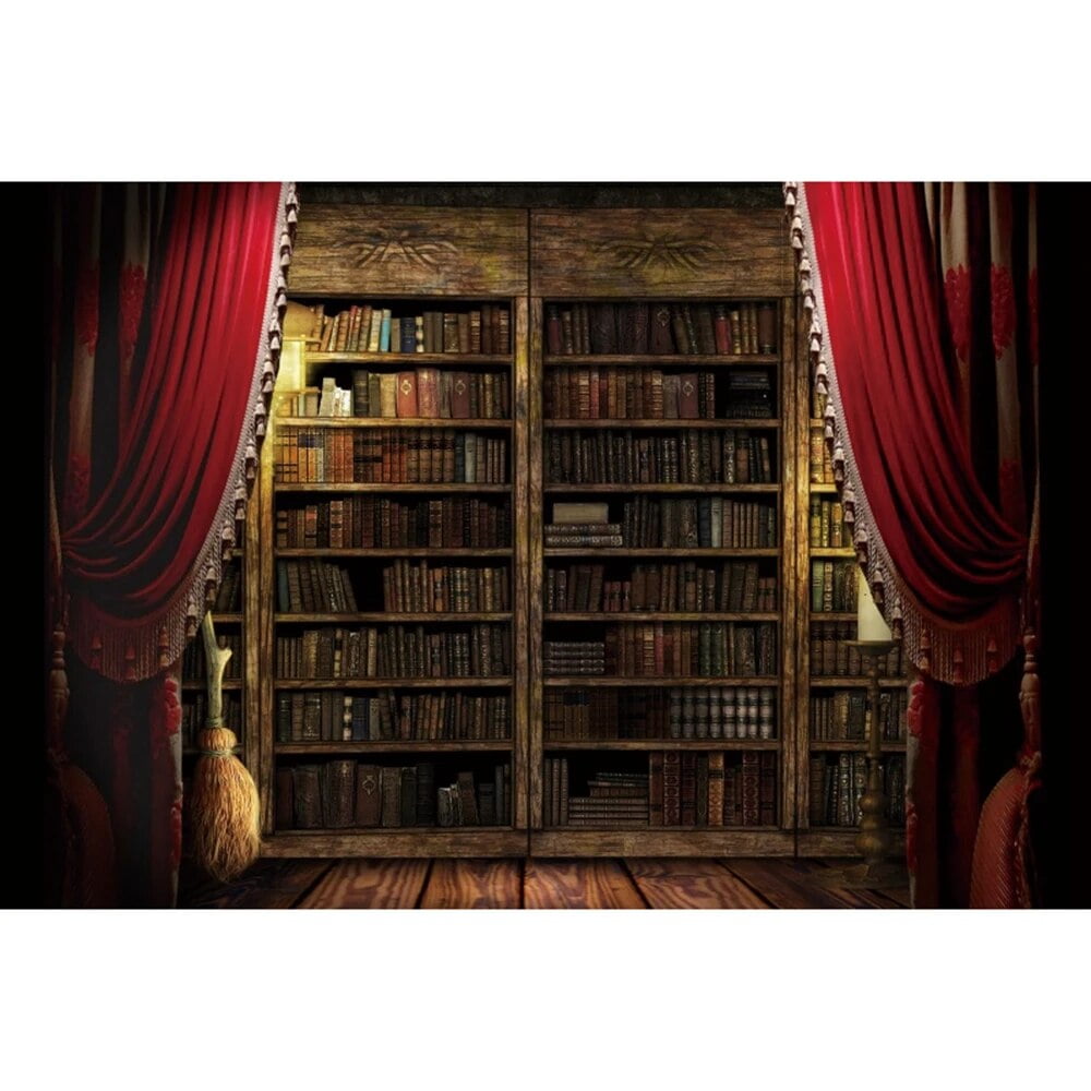 Vintage Bookshelf Backdrop Library Books Interior Photography ...