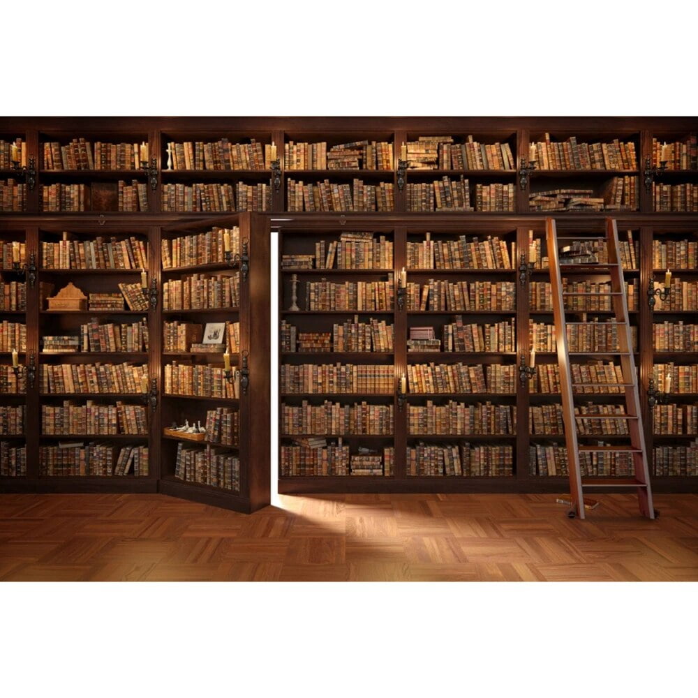 Vintage Bookshelf Backdrop Library Books Interior Photography ...