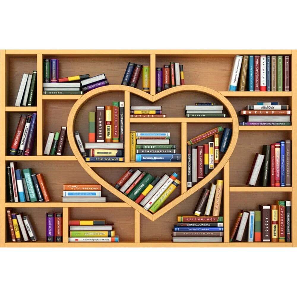 Vintage Bookshelf Backdrop Library Books Interior Photography ...