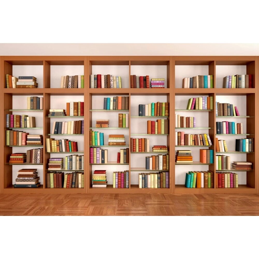 Vintage Bookshelf Backdrop Library Books Interior Photography ...