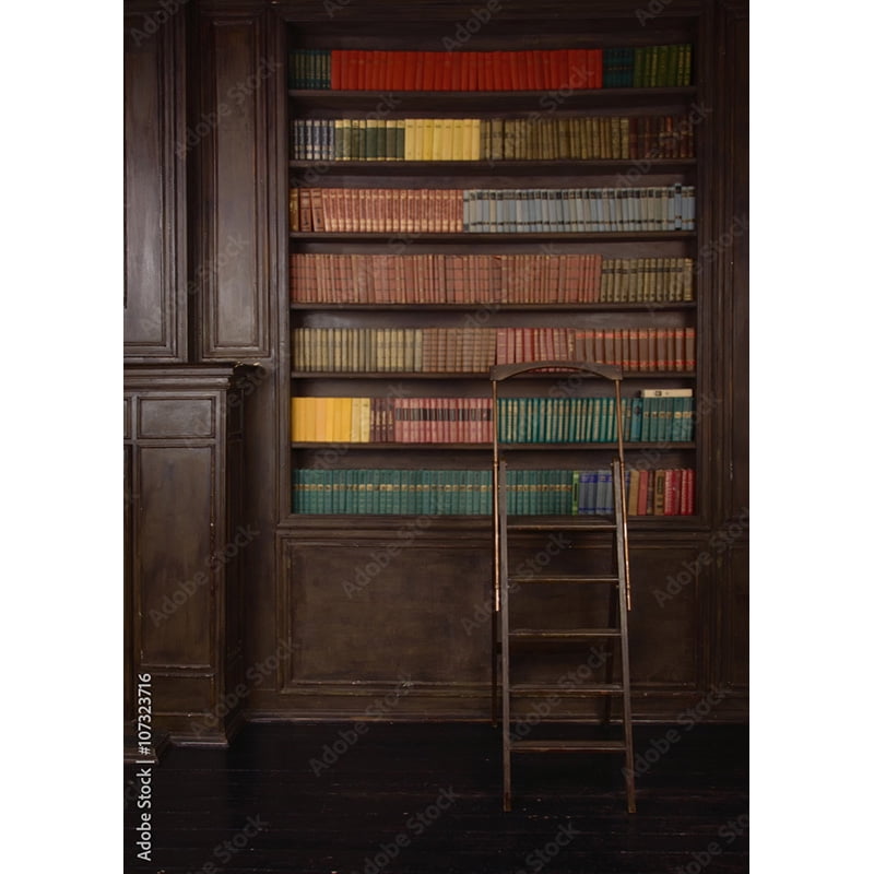 Vintage Bookshelf Book Library Photography Backdrops Portrait Photo ...