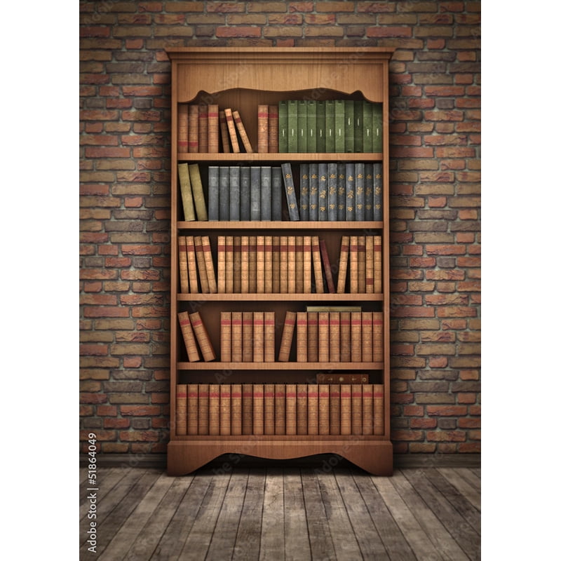 Vintage Bookshelf Book Library Photography Backdrops Portrait Photo ...