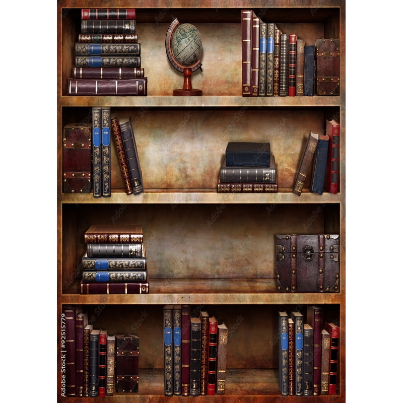 Vintage Bookshelf Book Library Photography Backdrops Portrait Photo ...