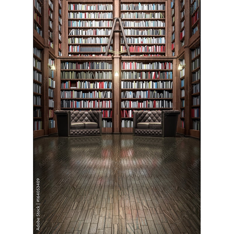 Vintage Bookshelf Book Library Photography Backdrops Portrait Photo ...