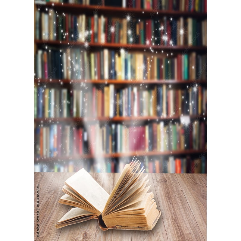 Vintage Bookshelf Book Library Photography Backdrops Portrait Photo ...