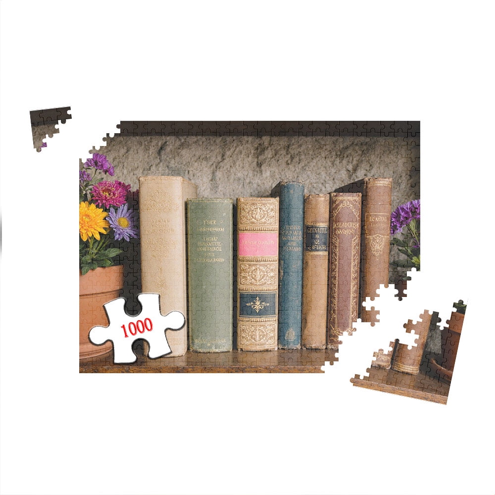 Vintage Bookshelf Jigsaw Puzzle for Adults 1000 Pieces Rustic Cottage ...