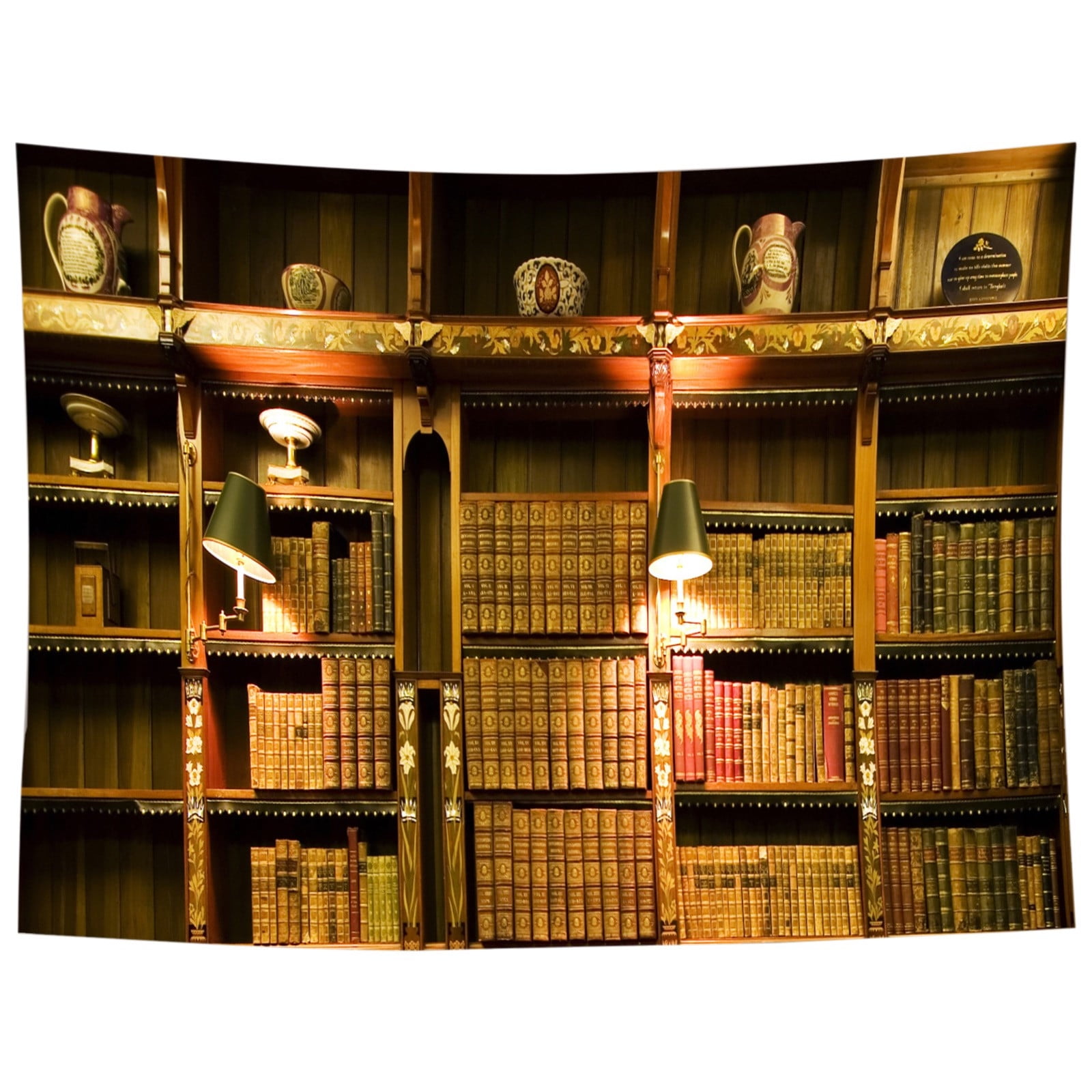 Vintage Bookshelf Tapestry Wall Hanging Retro Library Hippie Wall ...