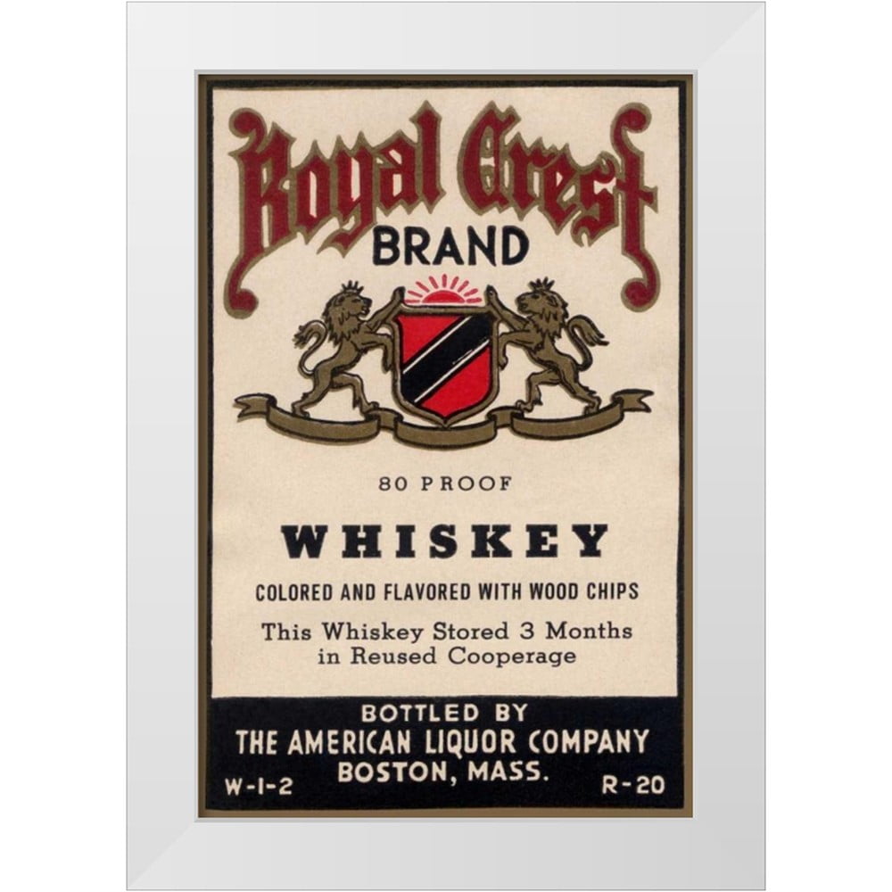 Vintage Booze Labels 11x14 White Modern Wood Framed Museum Art Print ...