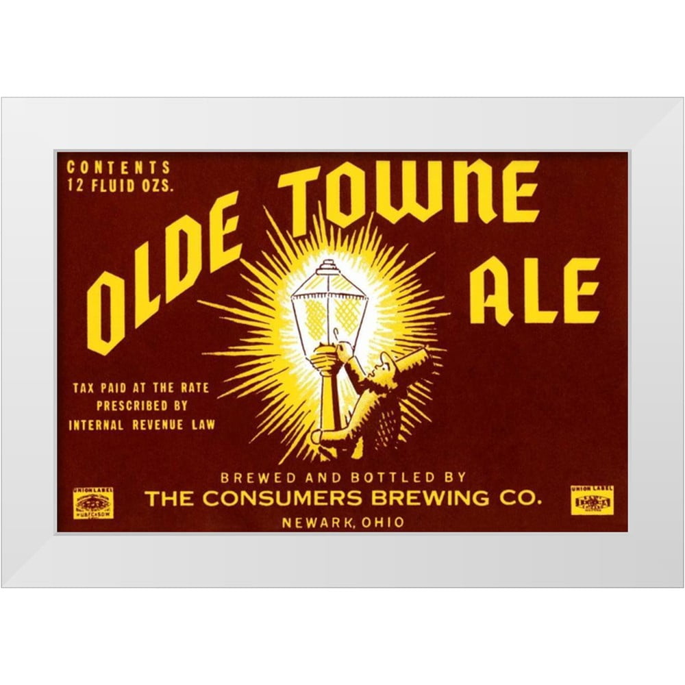 Vintage Booze Labels 14x11 White Modern Wood Framed Museum Art Print ...