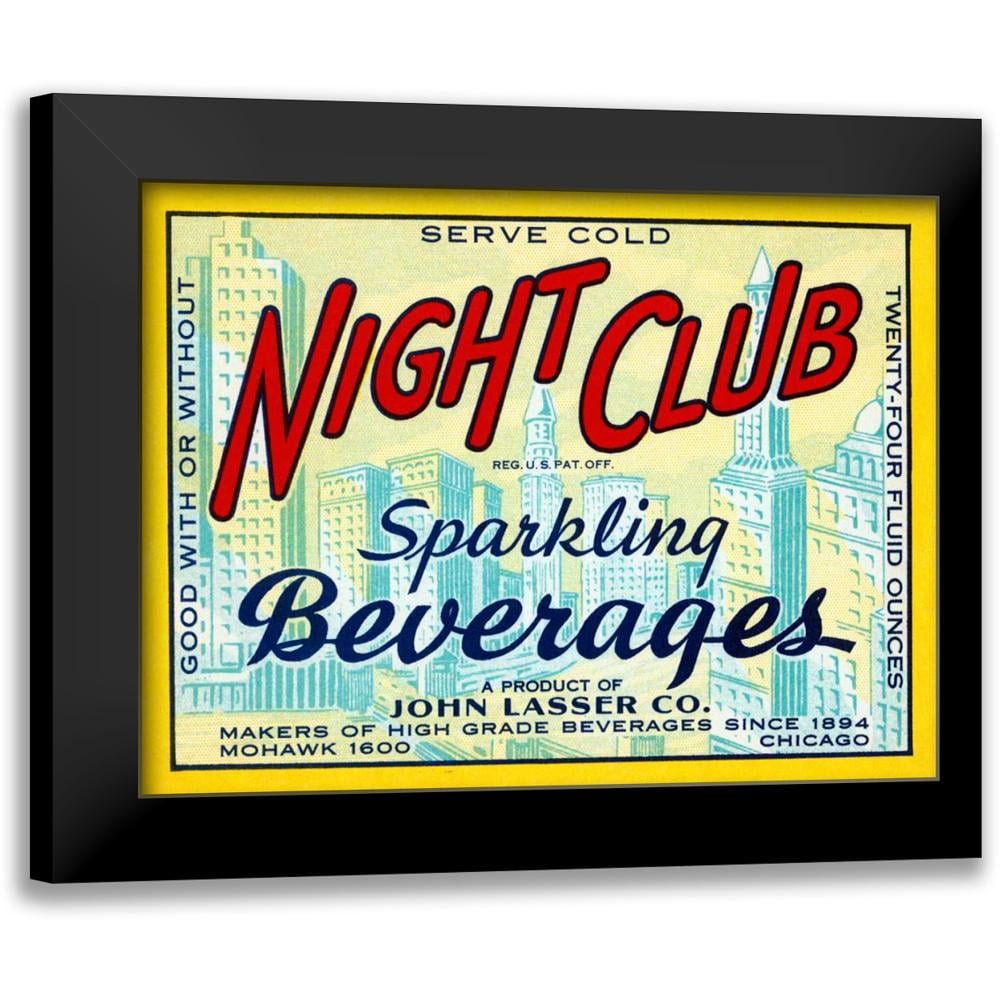 Vintage Booze Labels 14x12 Black Modern Framed Museum Art Print Titled ...