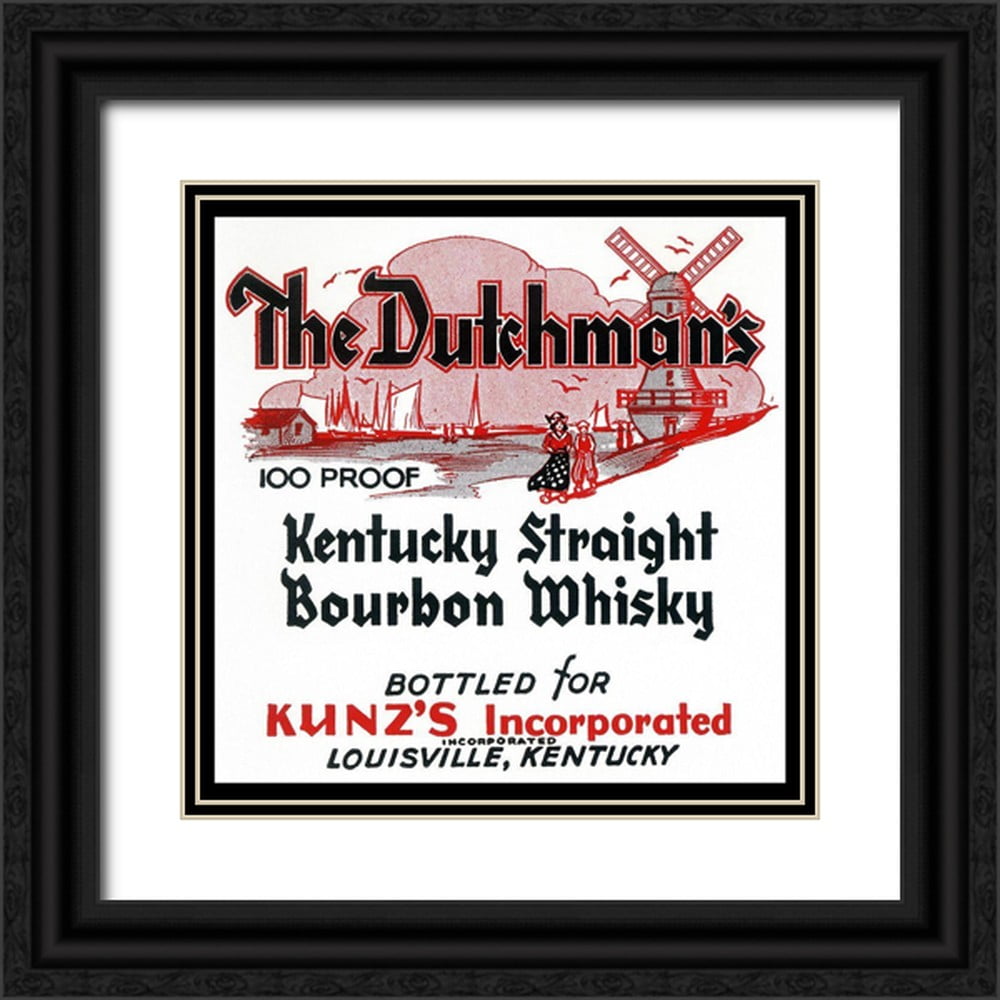 Vintage Booze Labels 15x15 Black Ornate Wood Framed with Double Matting ...