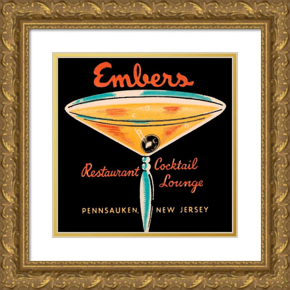 Vintage Booze Labels 15x15 Gold Ornate Wood Framed with Double Matting ...