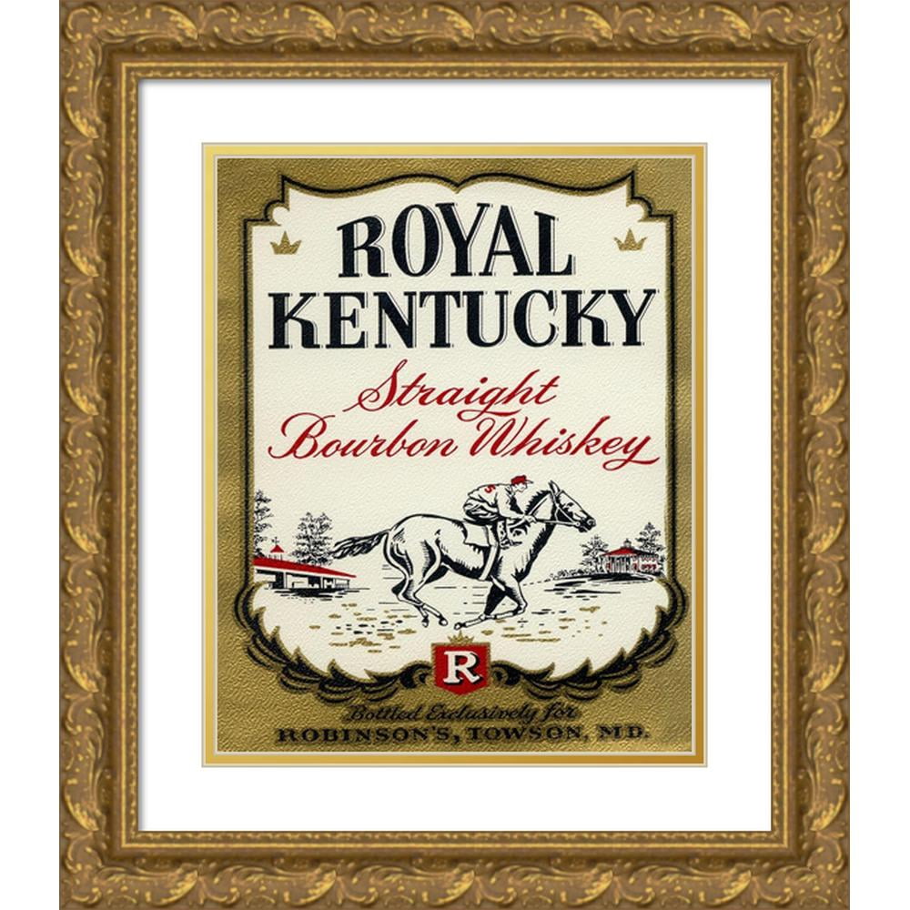 Vintage Booze Labels 15x18 Gold Ornate Wood Framed with Double Matting ...