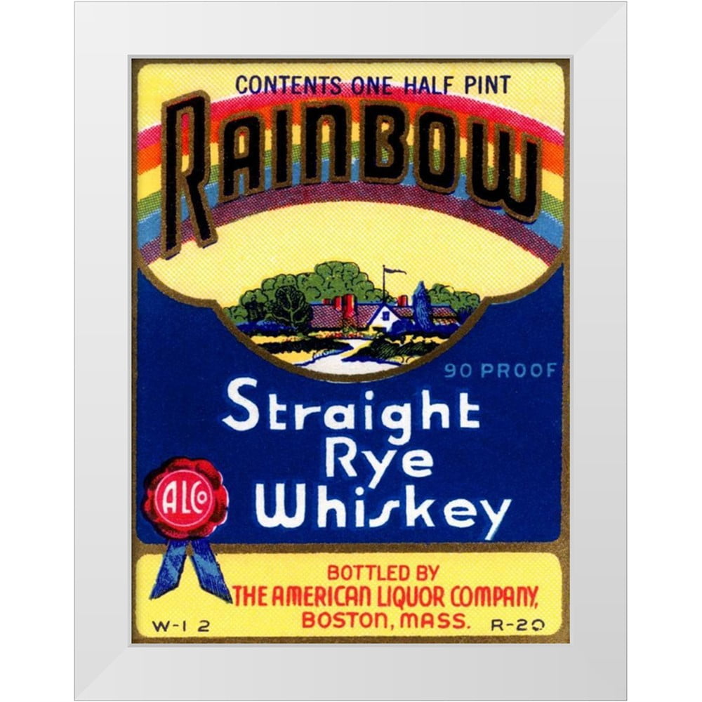 Vintage Booze Labels 15x18 White Modern Wood Framed Museum Art Print ...