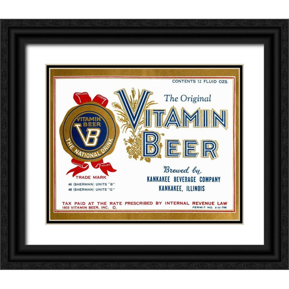 Vintage Booze Labels 18x15 Black Ornate Wood Framed with Double Matting ...