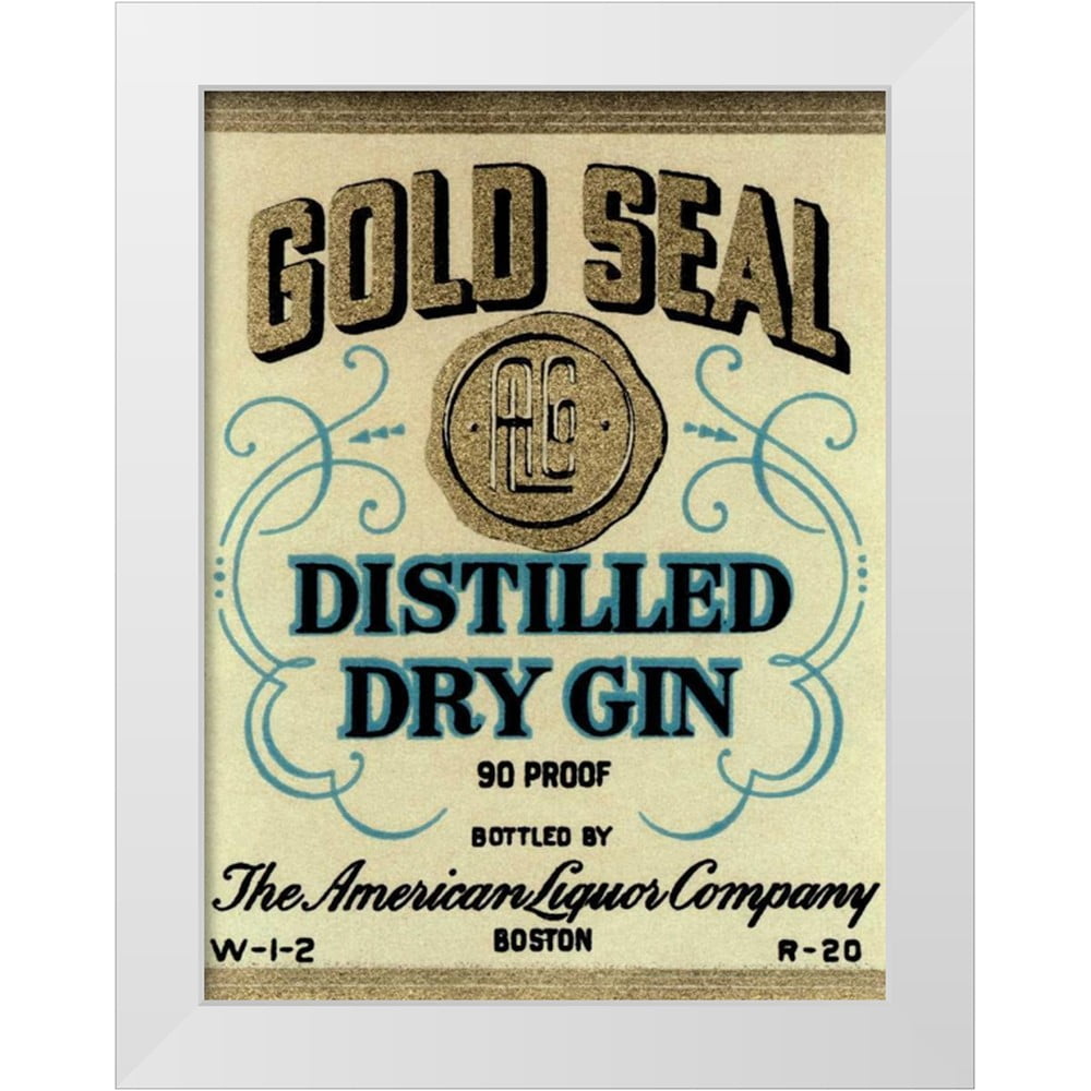 Vintage Booze Labels 19x24 White Modern Wood Framed Museum Art Print ...
