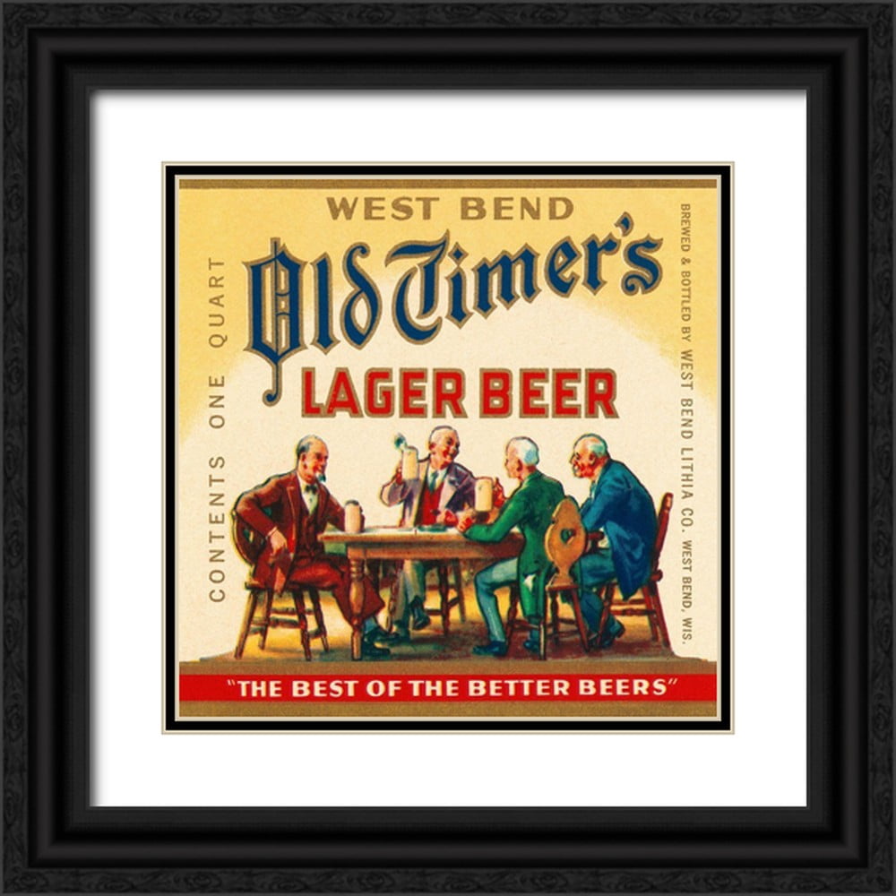 Vintage Booze Labels 20x20 Black Ornate Wood Framed with Double Matting ...