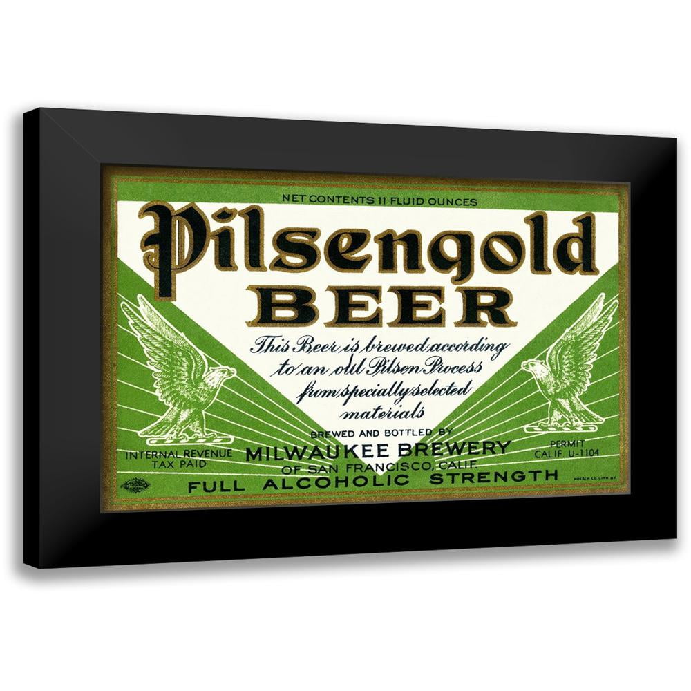 Vintage Booze Labels 24x17 Black Modern Framed Museum Art Print Titled ...