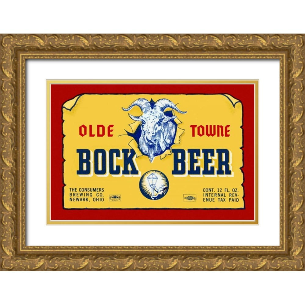 Vintage Booze Labels 24x17 Gold Ornate Wood Framed with Double Matting ...