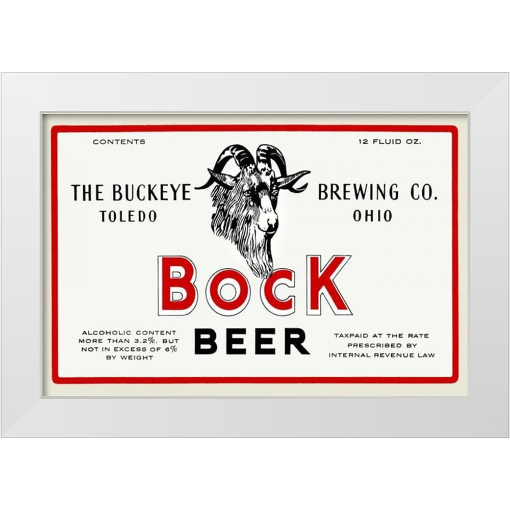 Vintage Booze Labels 24x17 White Modern Wood Framed Museum Art Print ...