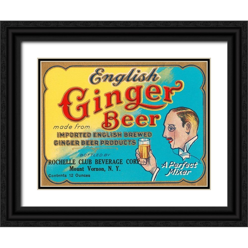 Vintage Booze Labels 24x19 Black Ornate Wood Framed with Double Matting ...