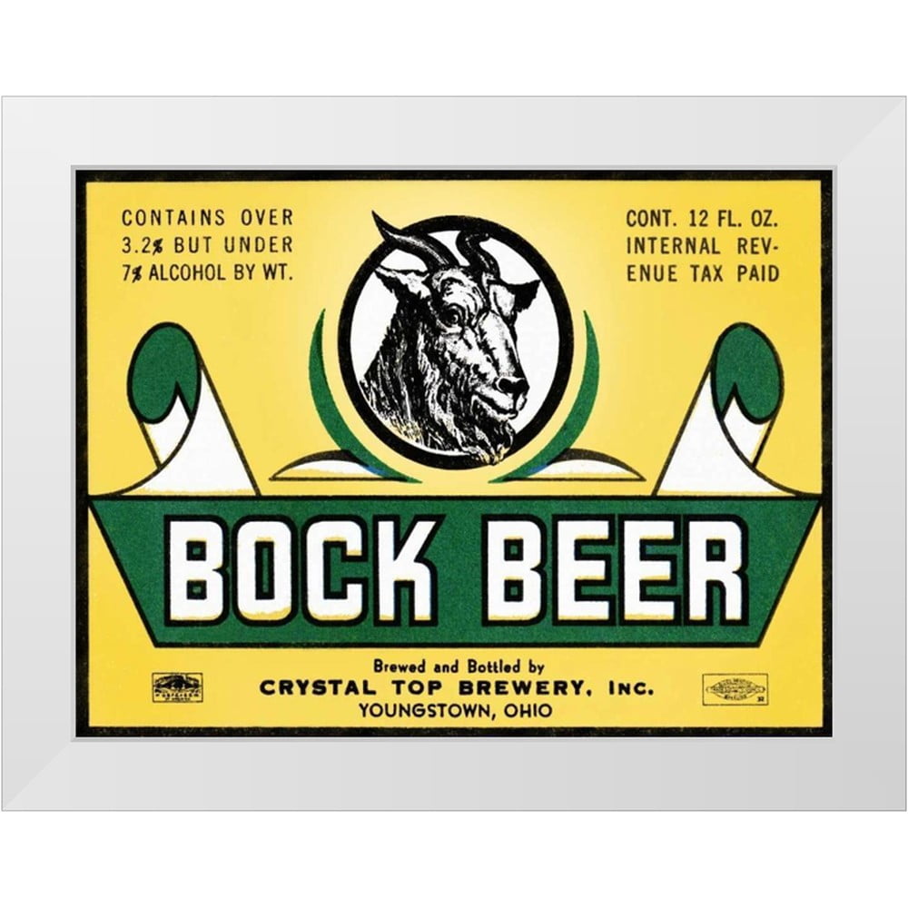 Vintage Booze Labels 24x19 White Modern Wood Framed Museum Art Print ...