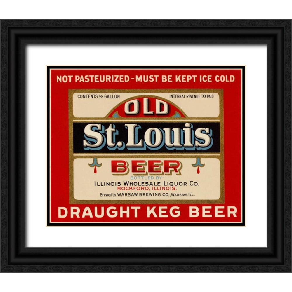 Vintage Booze Labels 24x20 Black Ornate Wood Framed with Double Matting ...