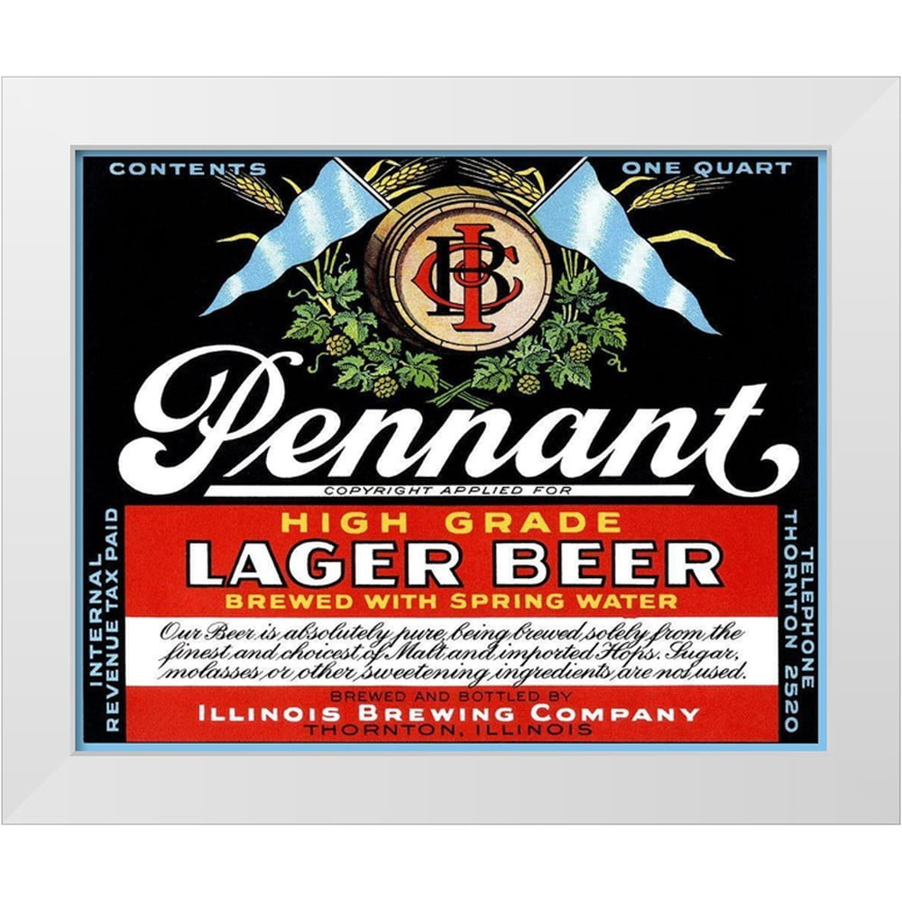 Vintage Booze Labels 24x20 White Modern Wood Framed Museum Art Print ...