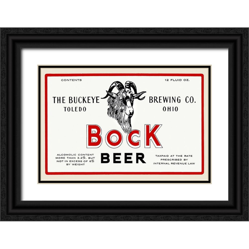 Vintage Booze Labels 32x23 Black Ornate Wood Framed with Double Matting ...