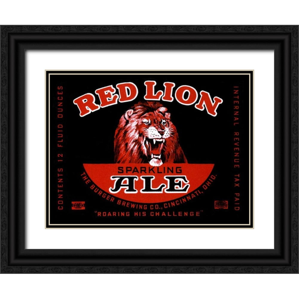 Vintage Booze Labels 32x25 Black Ornate Wood Framed with Double Matting ...