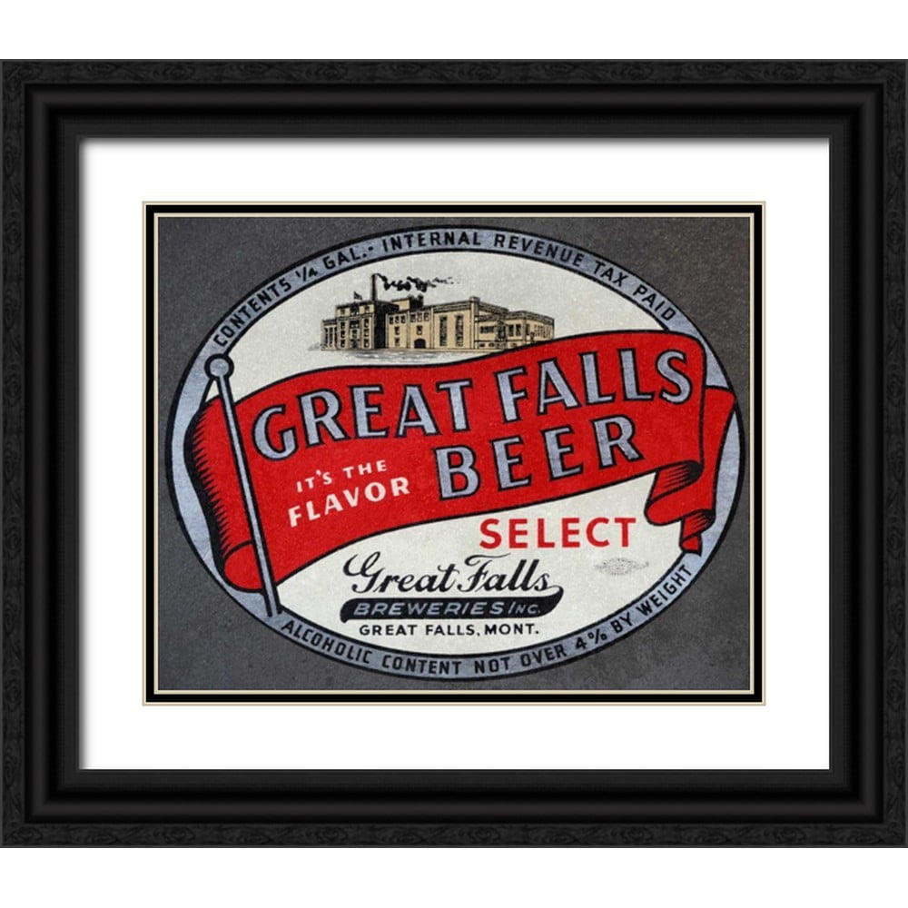 Vintage Booze Labels 32x26 Black Ornate Wood Framed with Double Matting ...